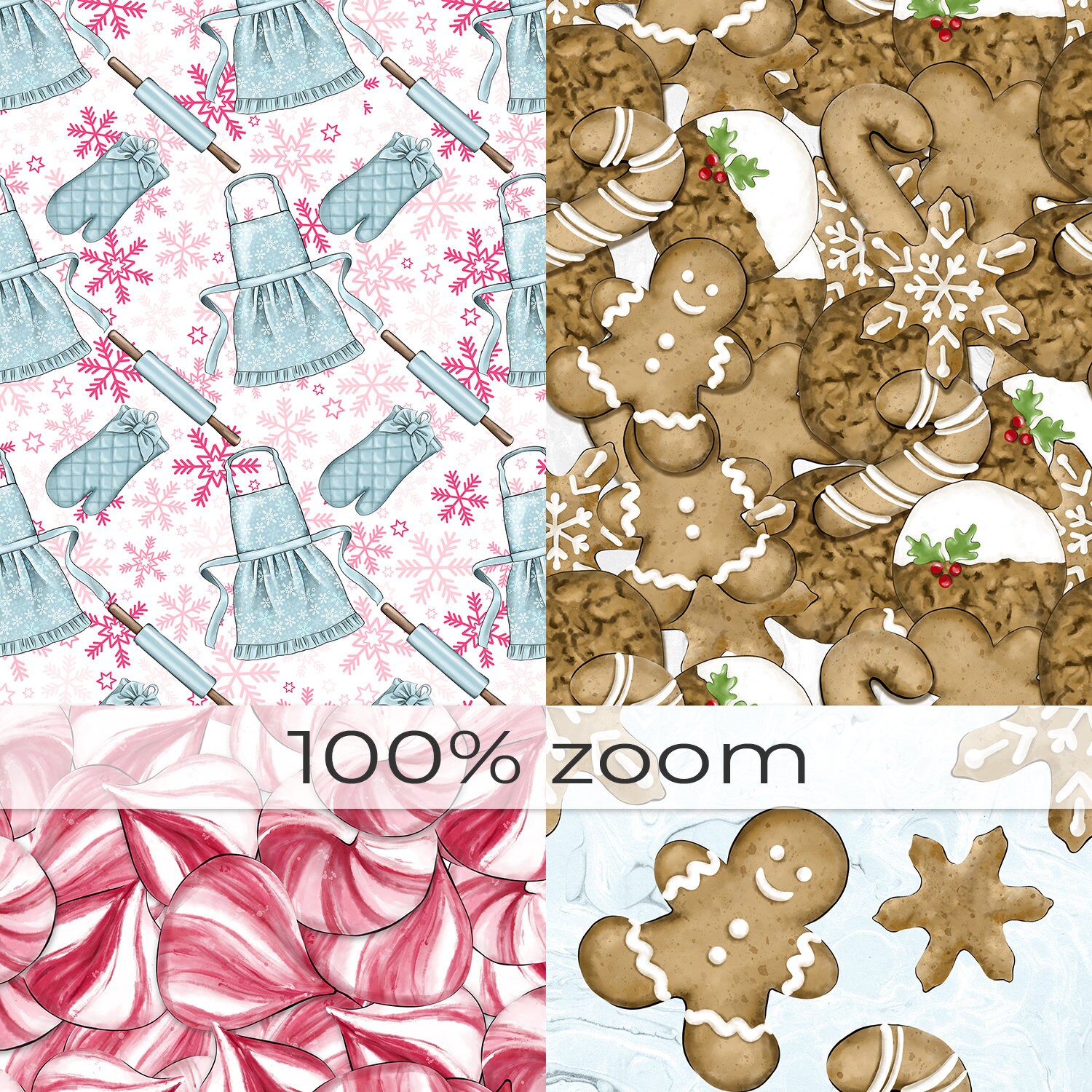 Christmas Santa Cookie Digital Pattern Baking Girl Seamless - Etsy