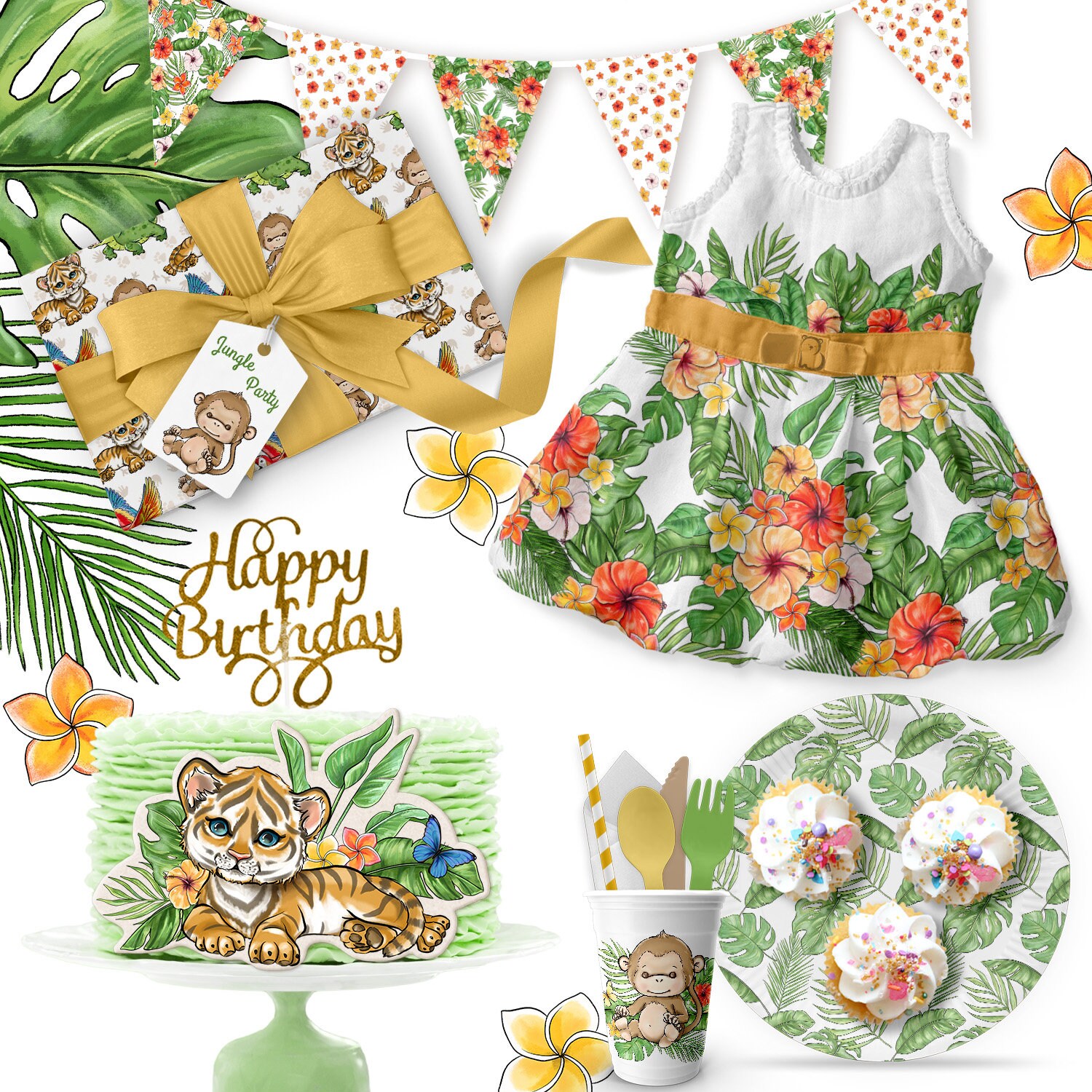 Jungle Rainforest Doodle Line Clipart Kids Printable Coloring - Etsy