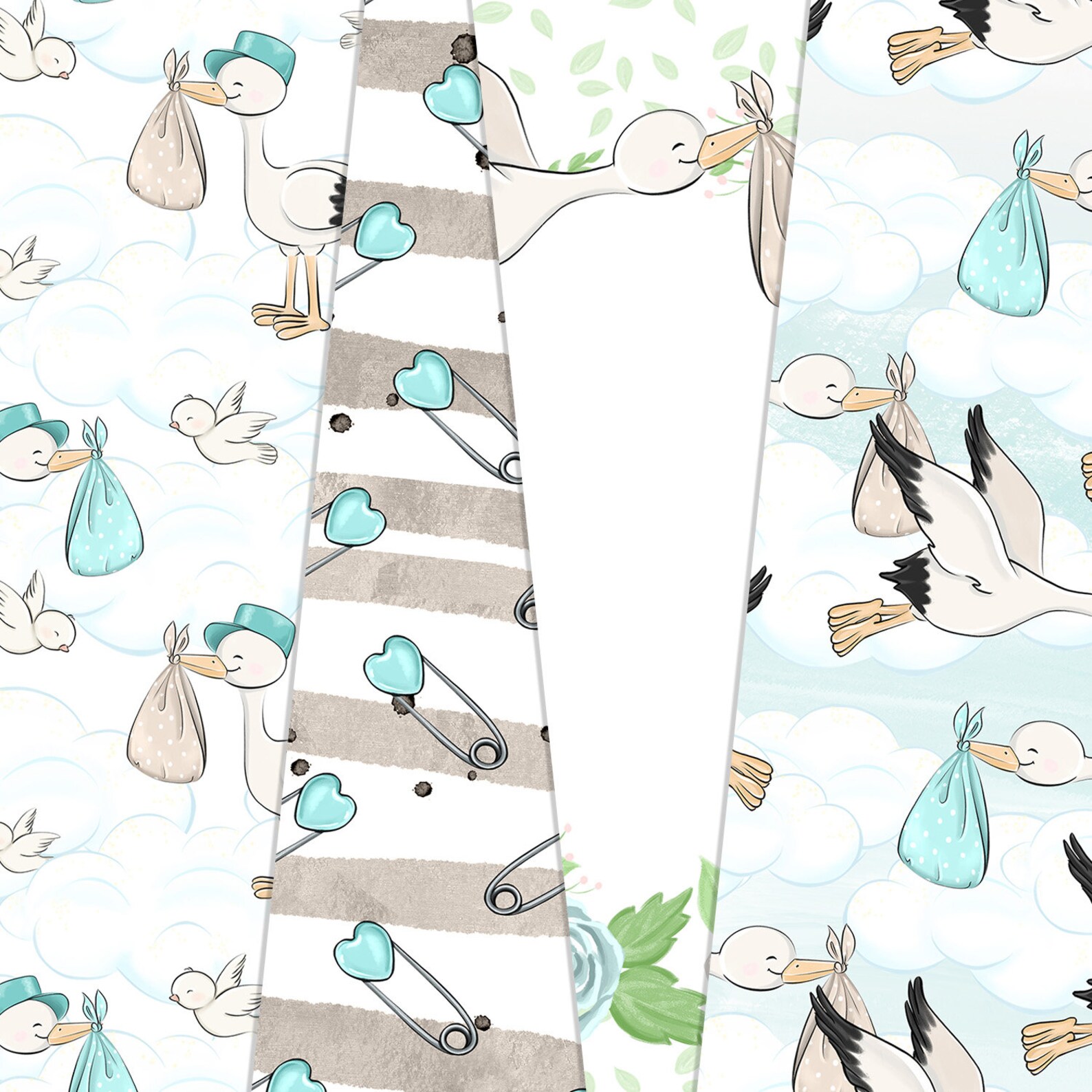 It's a Boy Seamless Pattern New Baby Boy Digital Paper - Etsy