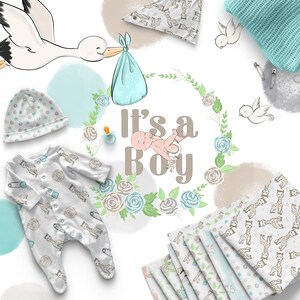 It's a Boy Seamless Pattern New Baby Boy Digital Paper - Etsy