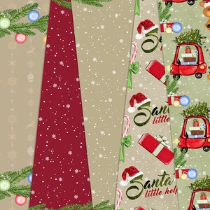 Santa's Little Helper Christmas Gifts Digital Paper Bird Seamless ...