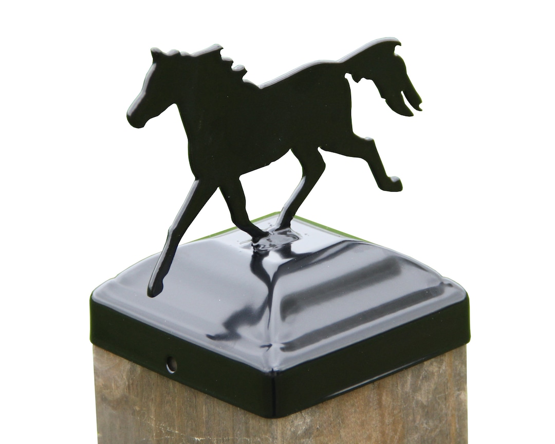 6x6 Trotting Horse Post Cap fits 5.5 X 5.5 Wood Post, Equestrian Post ...