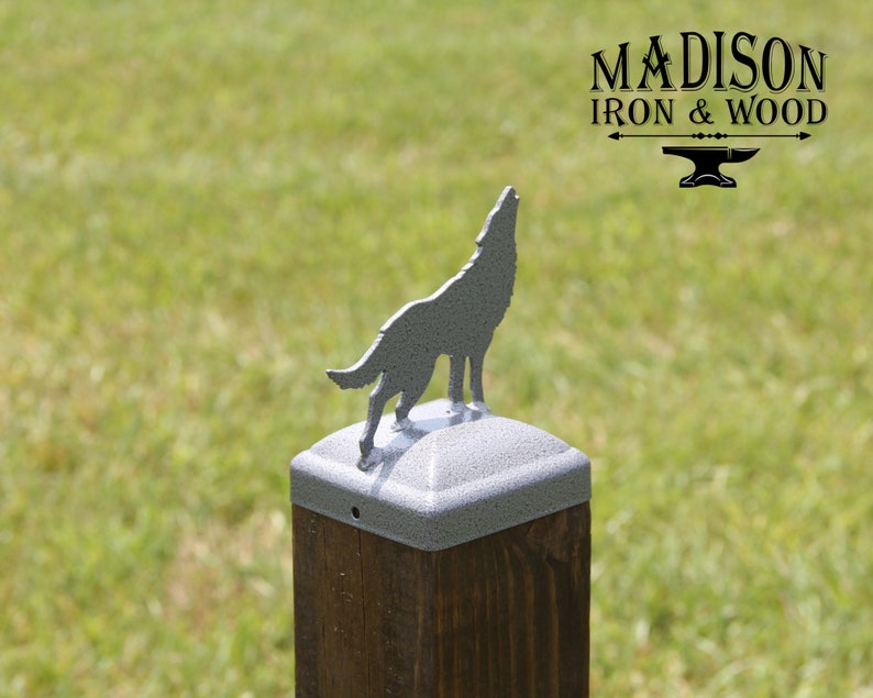 Wolf Post Cap for 4x4 Wood Fence Post Howling Wolf Finial | Etsy