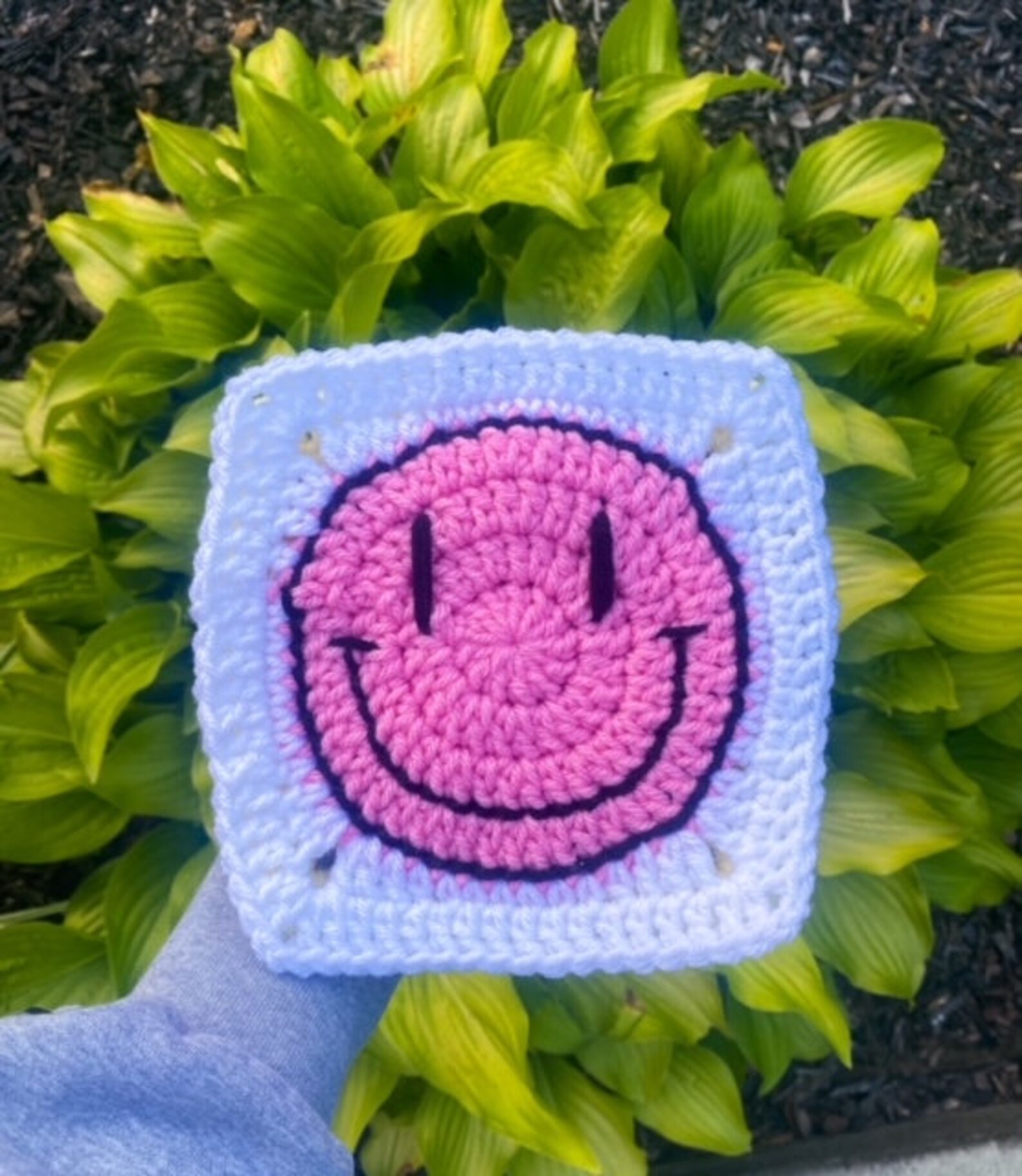 Smiley Face Crochet Granny Square Pattern–fun Crochet Motif for ...