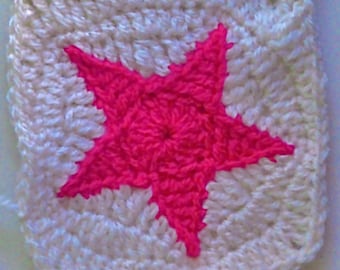 Crochet Star Granny Square, Written Pattern for Granny Square. - Etsy