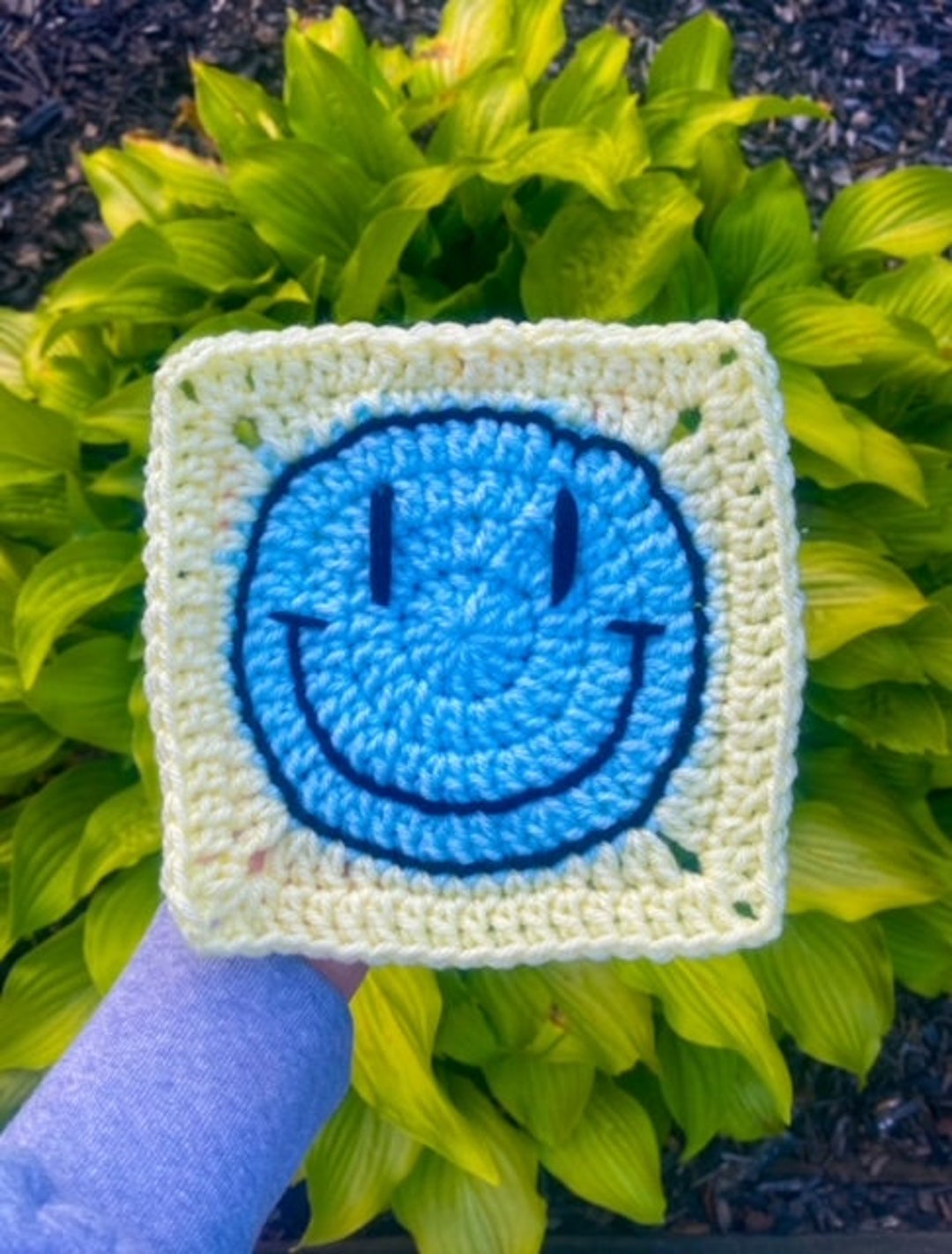 Smiley Face Crochet Granny Square Pattern–fun Crochet Motif for ...