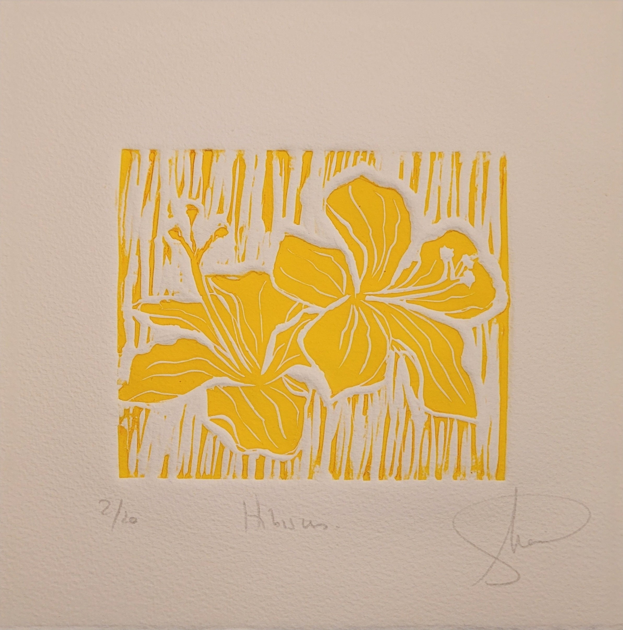 LINOPRINT - HIBISCUS FLOWERS - Etsy
