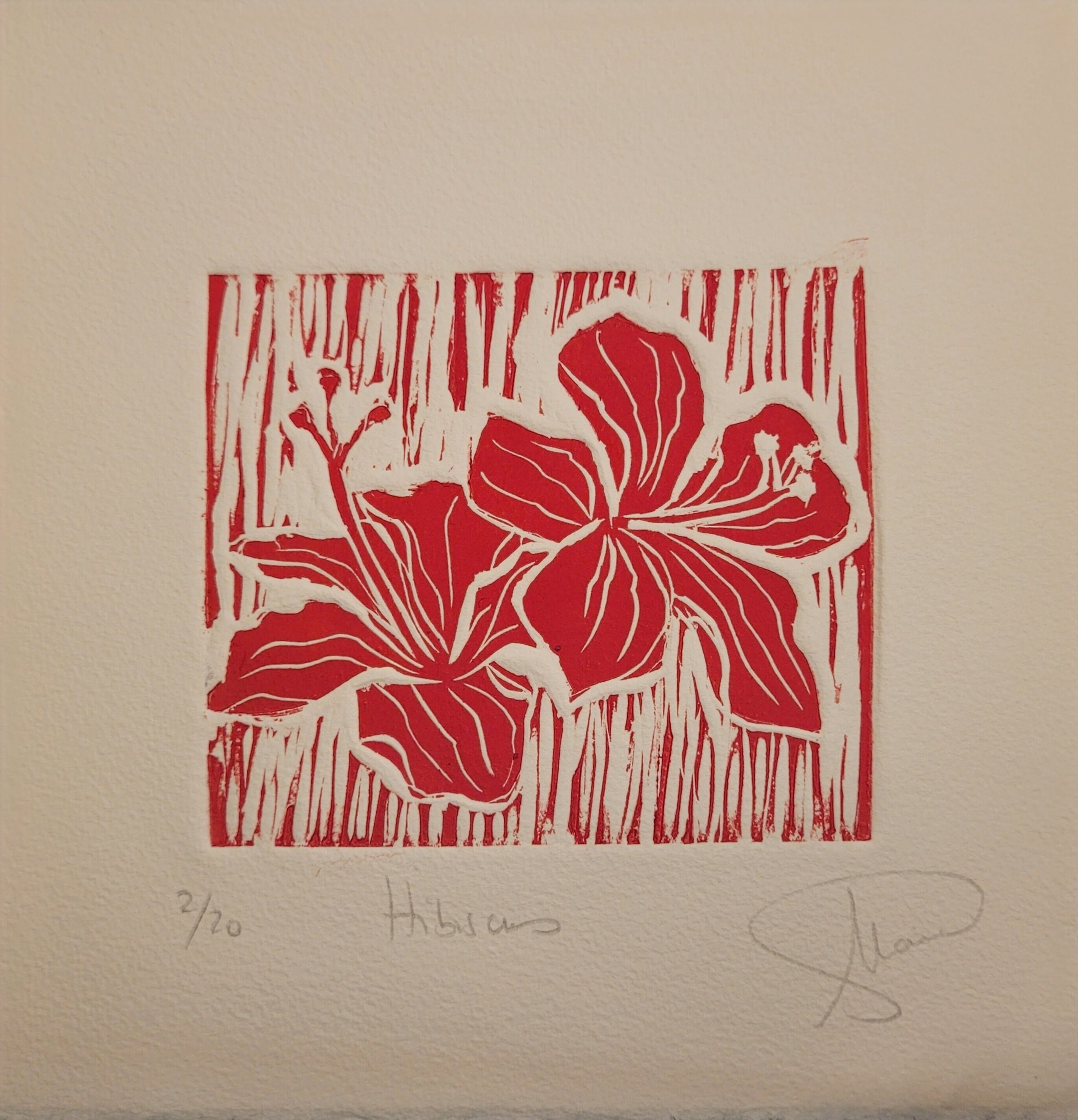 LINOPRINT - HIBISCUS FLOWERS - Etsy