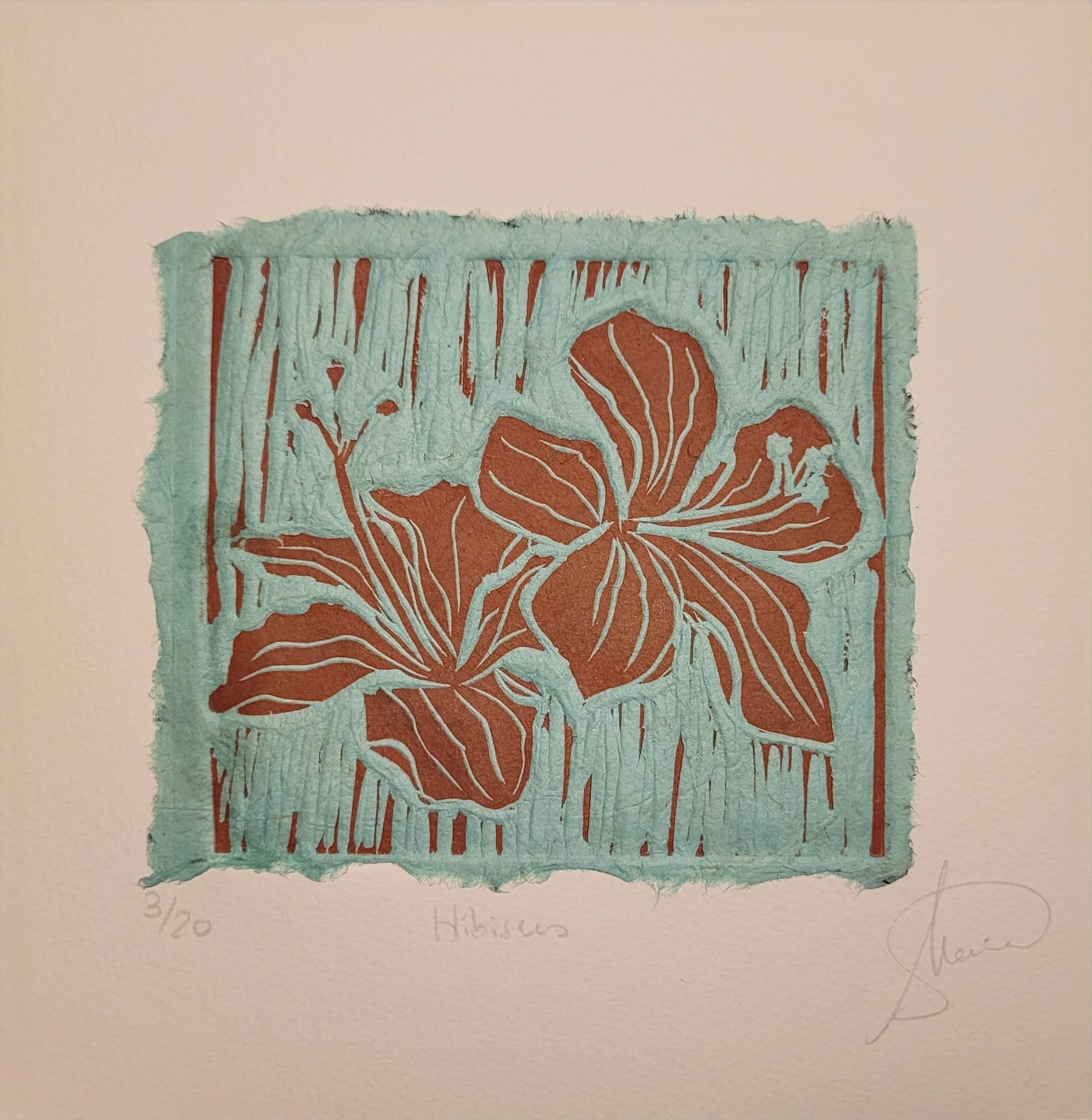 LINOPRINT - HIBISCUS FLOWERS - Etsy