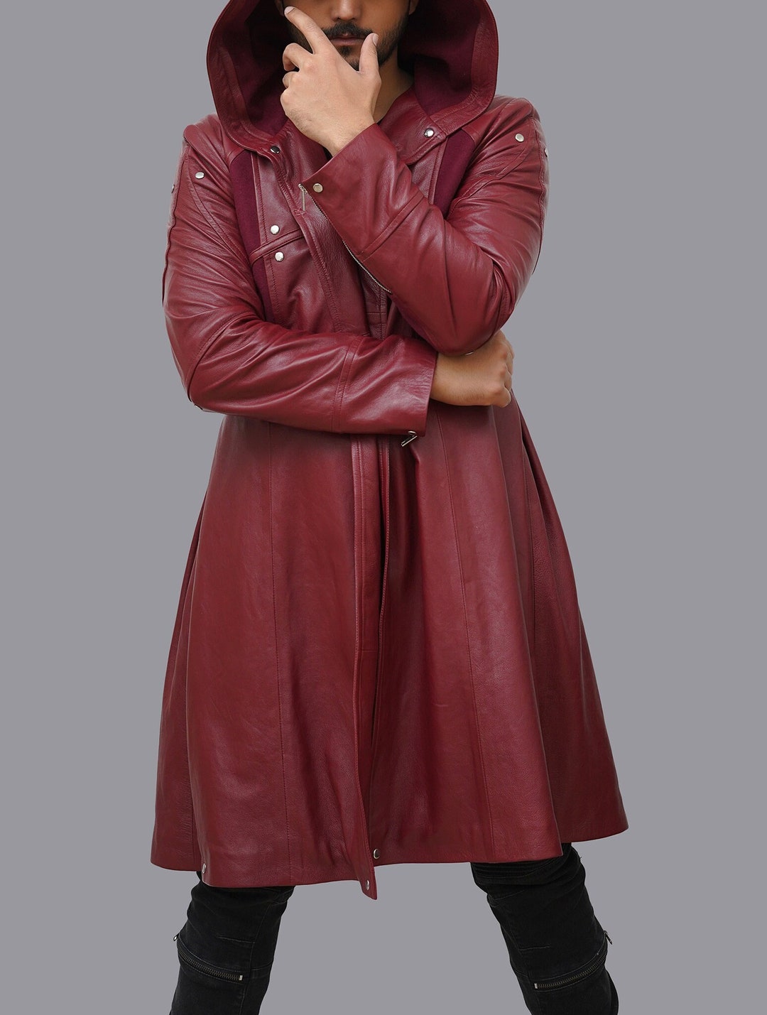 Handmade Inspired Fullmetal Red Chemist Trench Coat | Halloween Cosplay ...