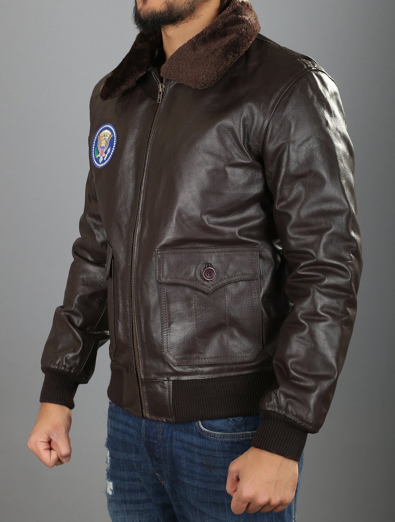Air Force One Inspired John F. Kennedy Bomber Leather Jacket U.S A2 ...