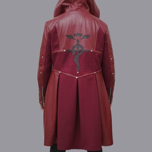 Handmade Inspired Fullmetal Red Chemist Trench Coat | Halloween Cosplay ...