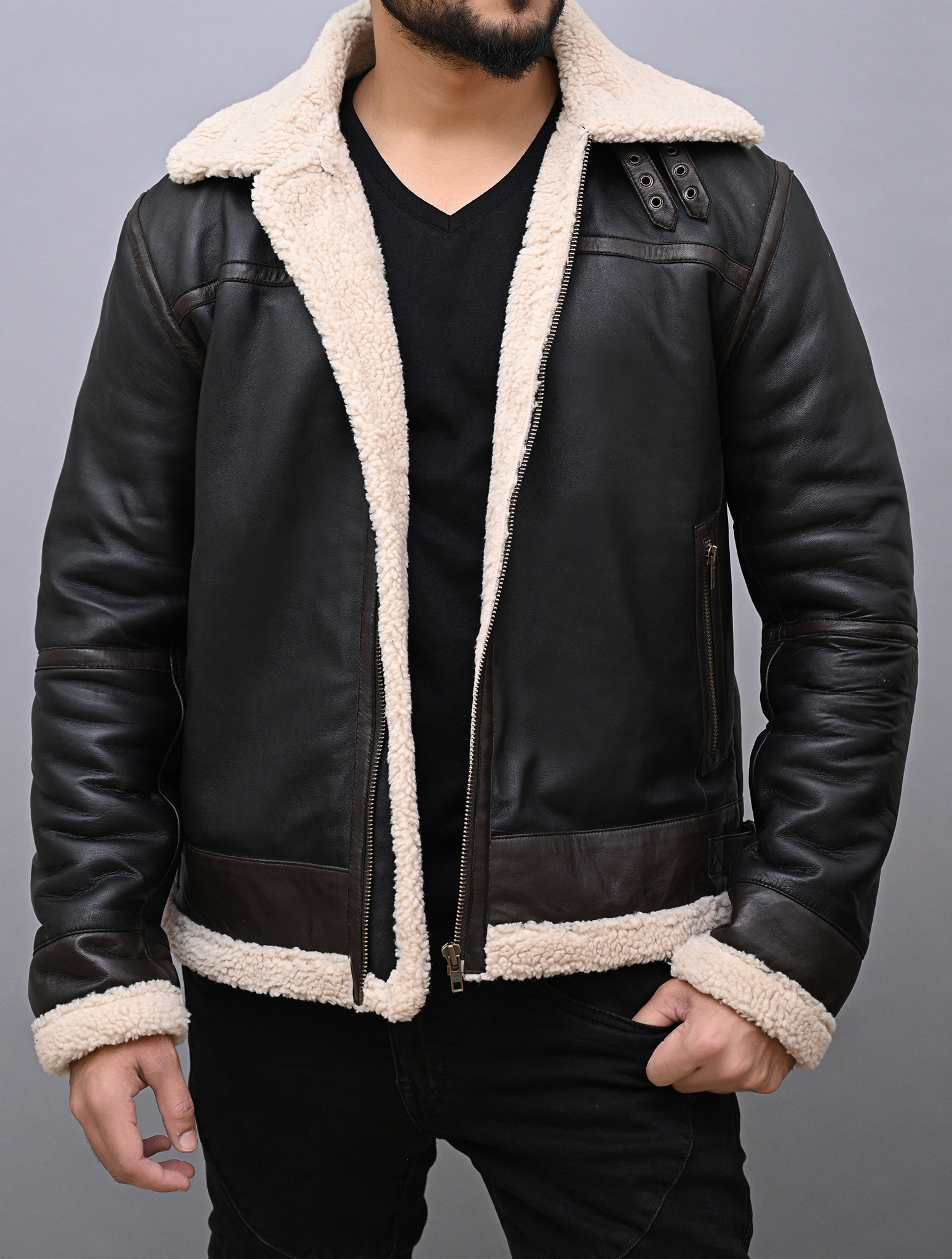 Handmade Inspired Leon Bomber Jacket | RE4 Kennedy Cosplay Shearling ...