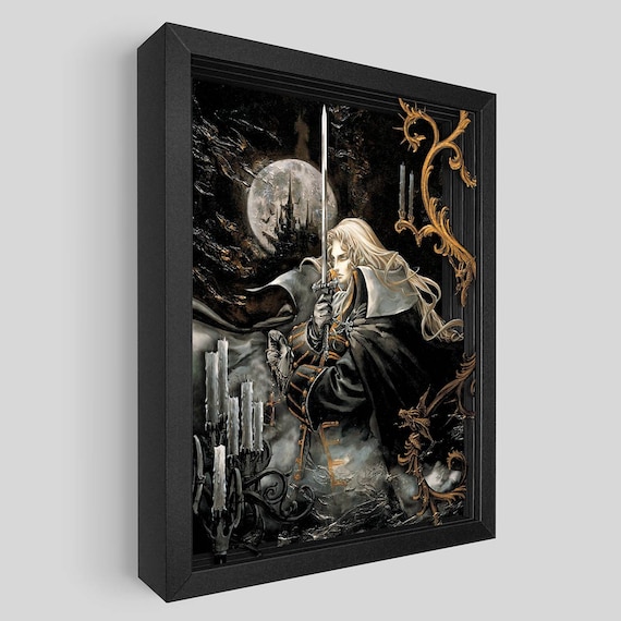 Castlevania SOTN Alucard Portrait Shadowbox Art | Etsy