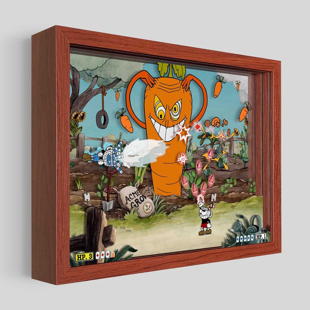 Cuphead Root Pack Shadowbox Art - Etsy