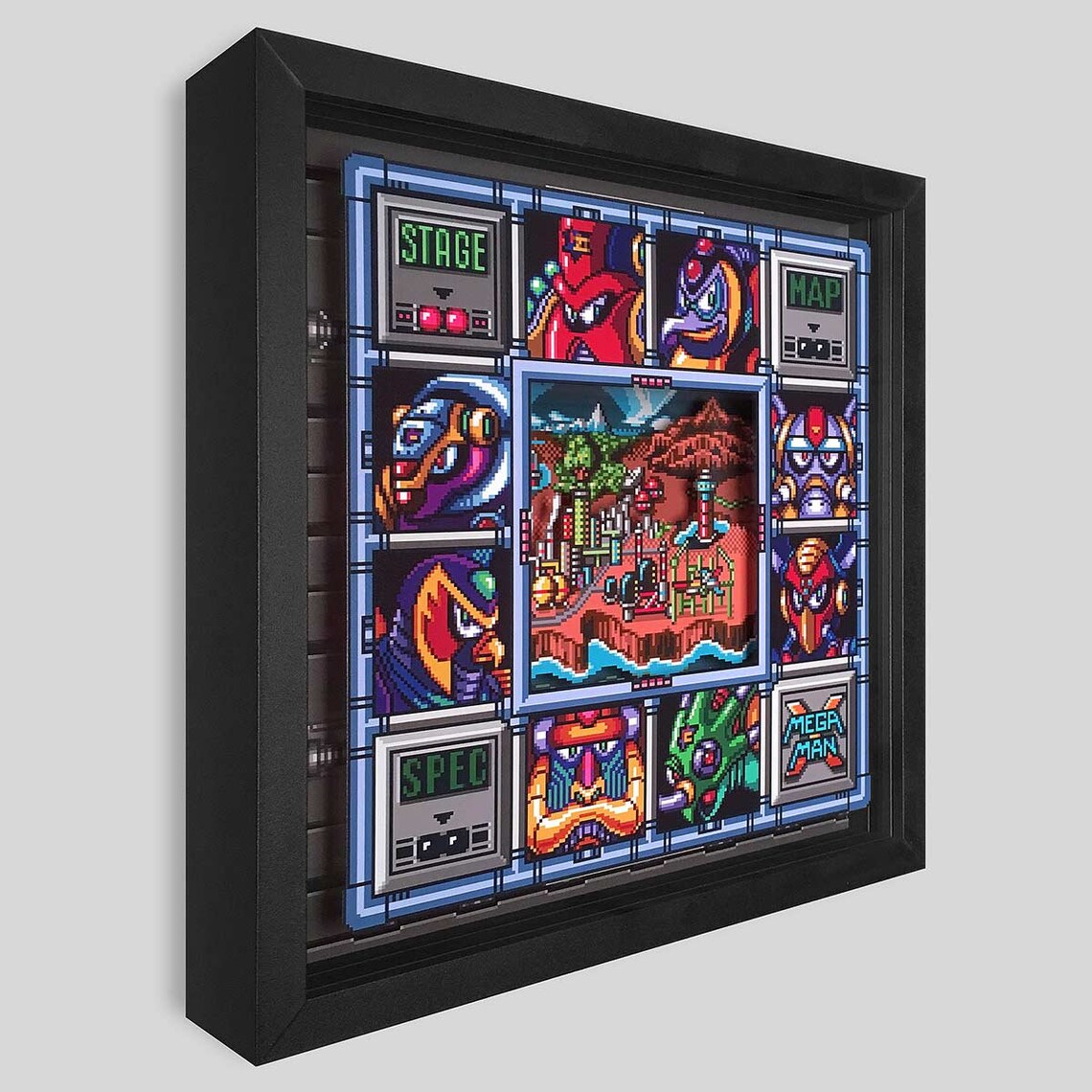 Mega Man X Bosses Shadowbox Art - Etsy