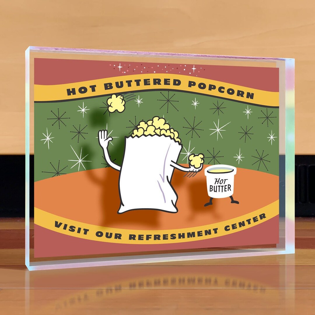 Drive-in Movie Popcorn Desktop Art - Etsy