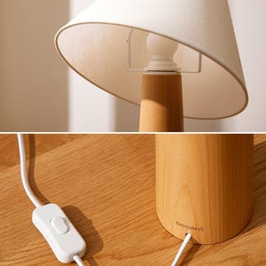 Modern Beech Wood Table Lamp Set: Minimalist Bedside Reading Light - Etsy