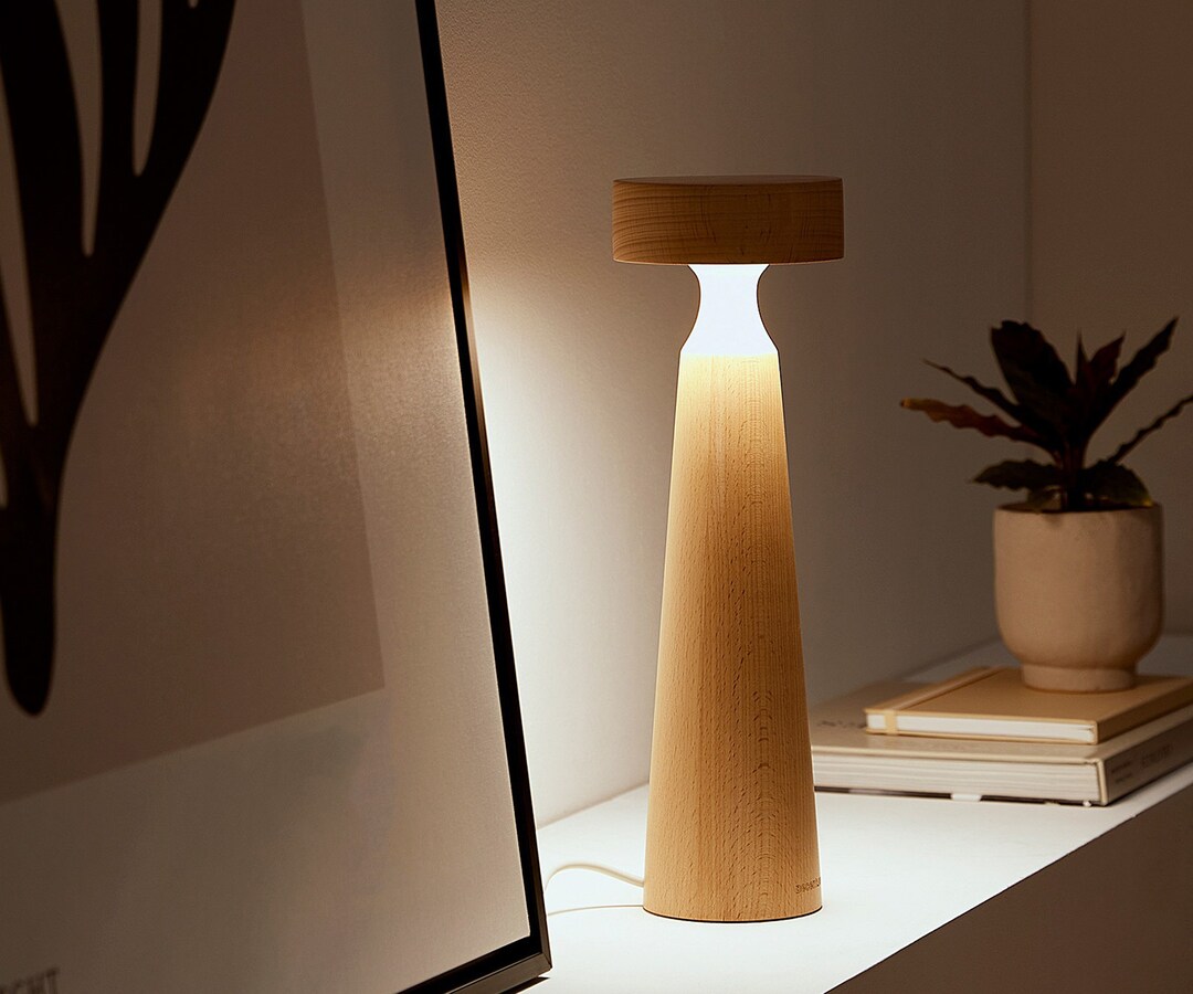 Wooden LED Table Lamp, Reading Lamp, Desk Light, Nightstand Lamp ...