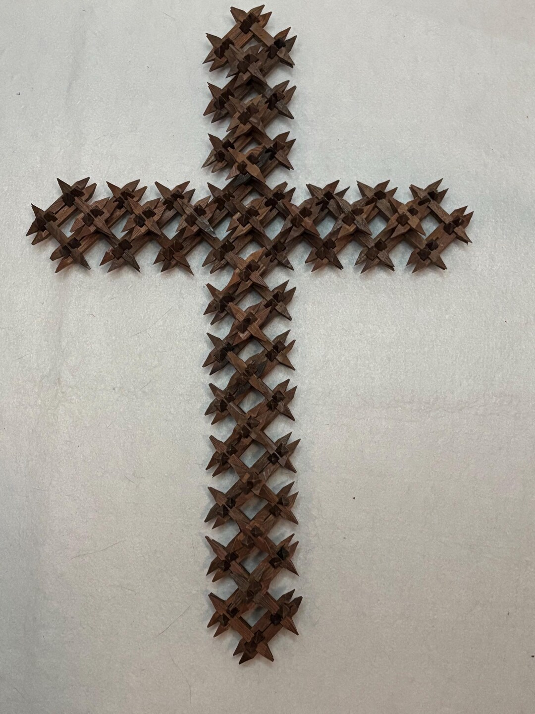 Tramp Art Cross - Redwood - Etsy