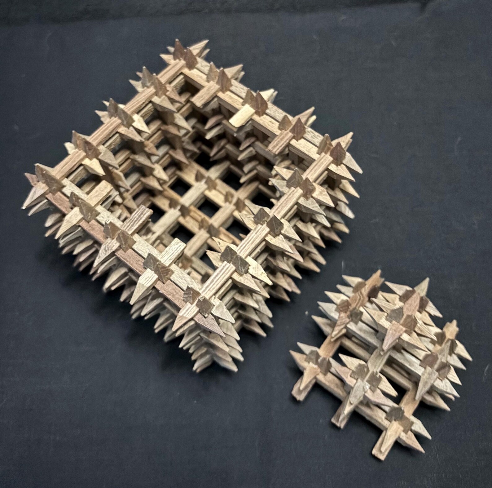 Tramp Art crown of Thorns Small Box Redwood - Etsy