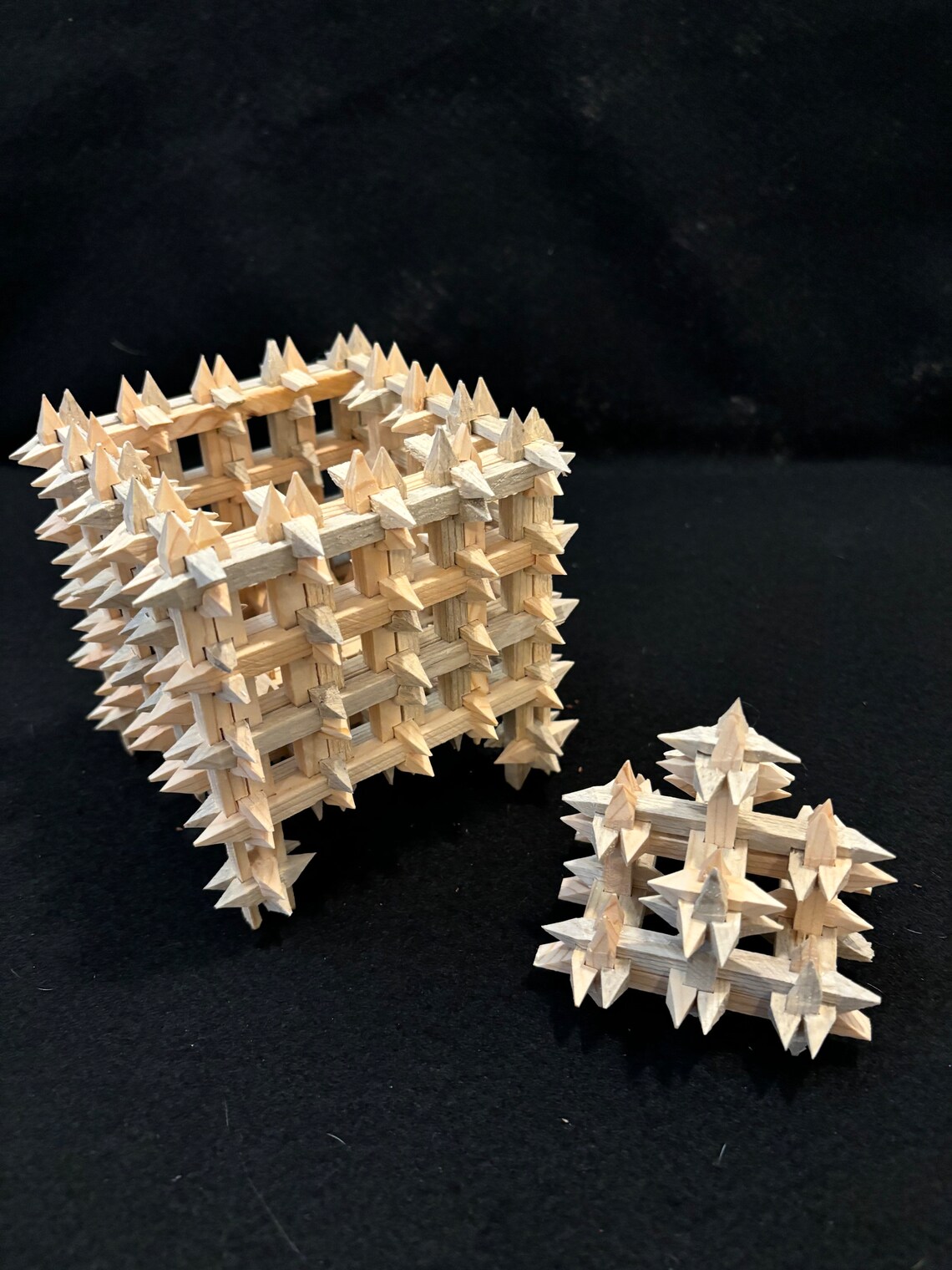 Tramp Art crown of Thorns Small Box Blue Stain Pine - Etsy