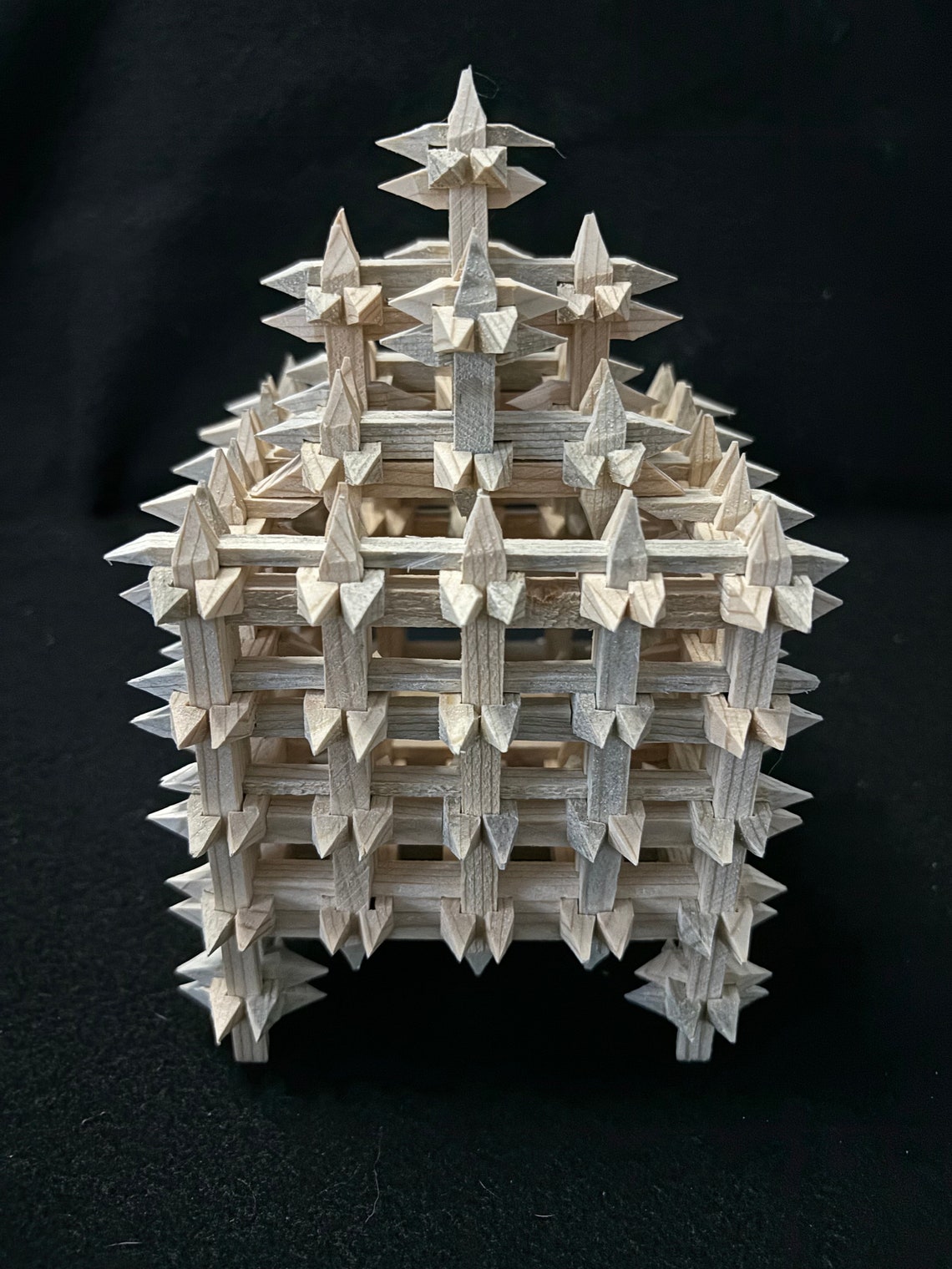 Tramp Art crown of Thorns Small Box Blue Stain Pine - Etsy