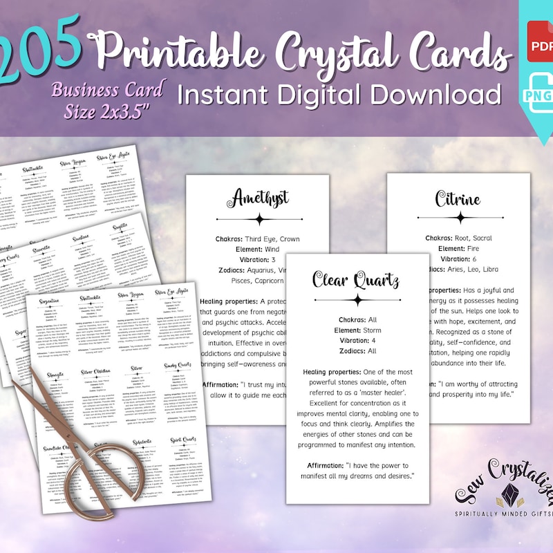 Printable Crystal Cards - Etsy