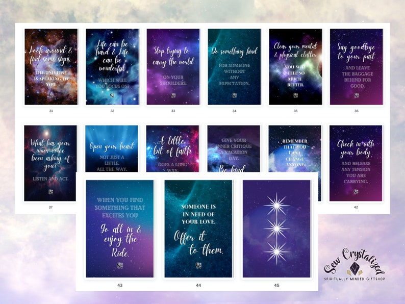 Digital Download, Oracle Cards, 42 Inspirational Cosmic Messages ...
