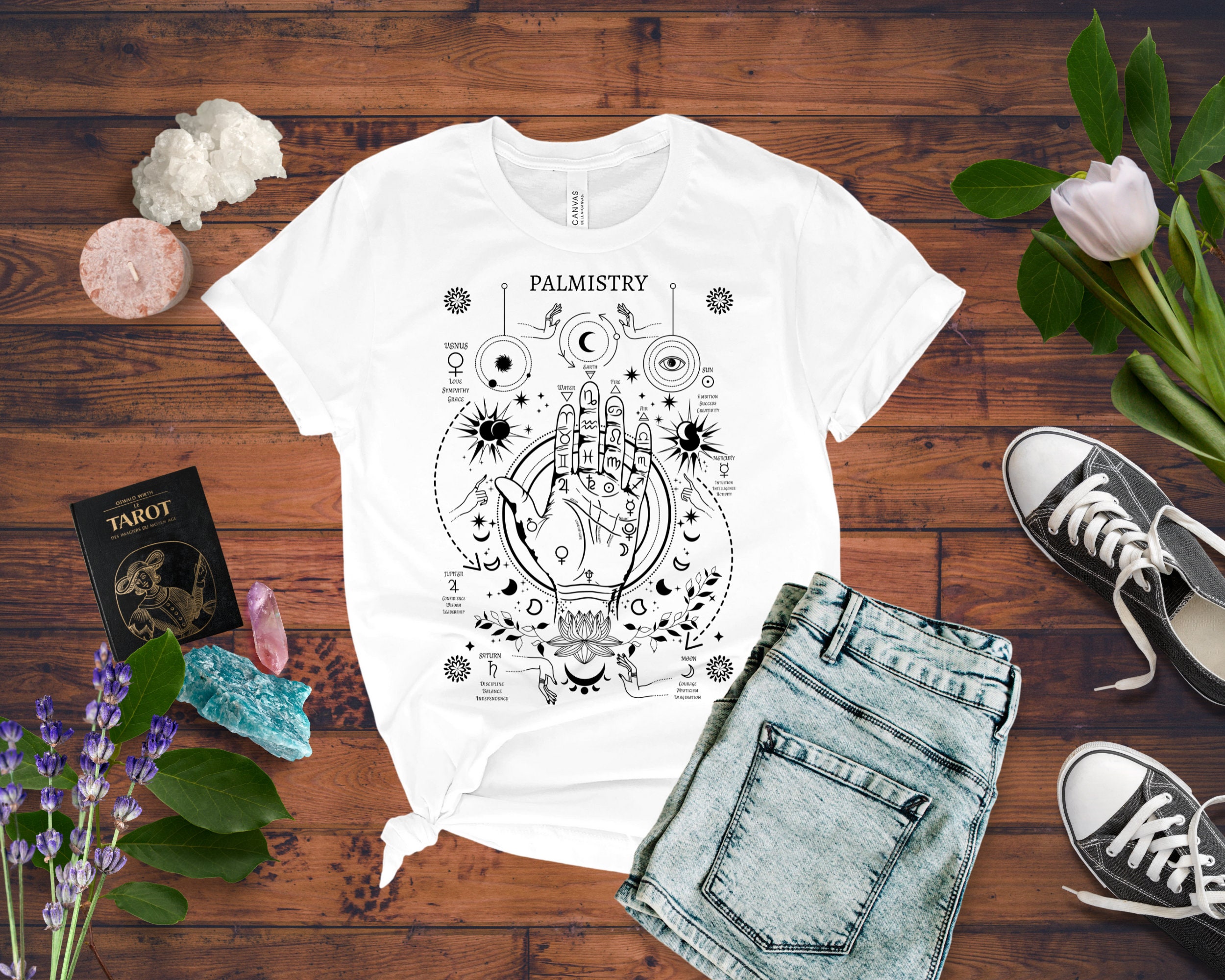 Mystical Palmistry Women's / Unisex T-shirt, Esoteric Astrological ...