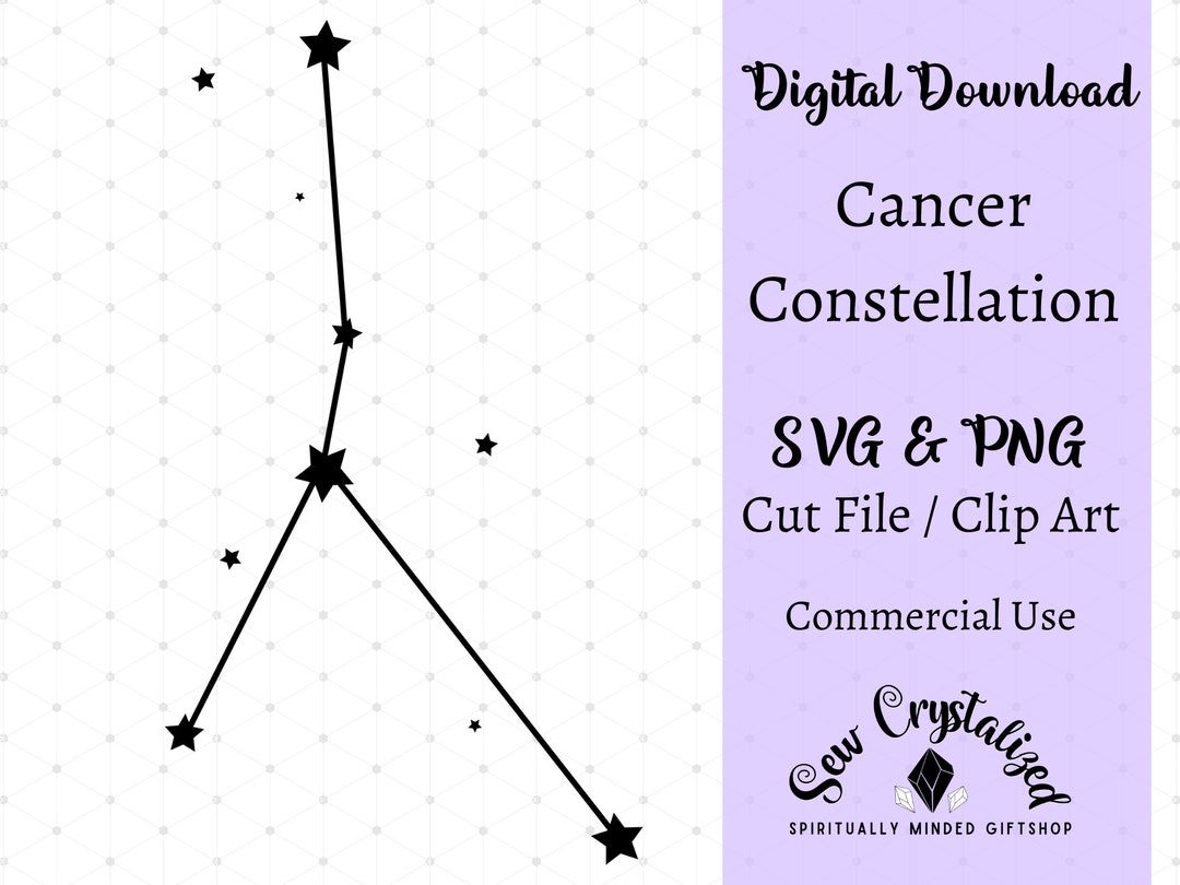 Cancer Constellation SVG Cut File, Cancer Zodiac Constellation Clip Art ...