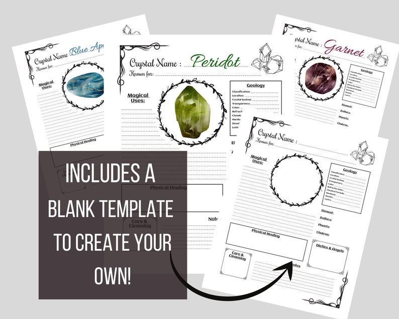 Digital Download. Crystal Collector Journal Pages PDF. - Etsy