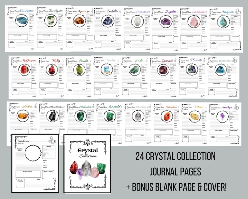 Digital Download. Crystal Collector Journal Pages PDF. - Etsy