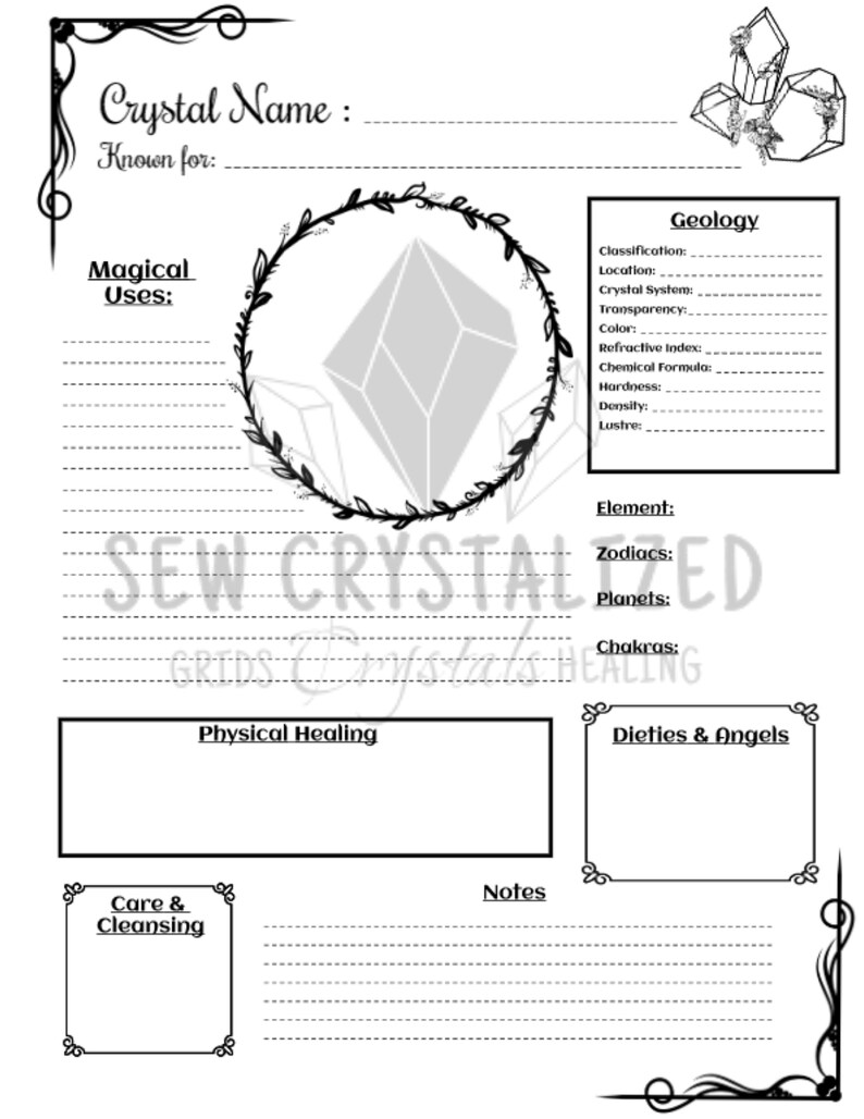 Digital Download. Crystal Collector Journal Pages PDF. - Etsy