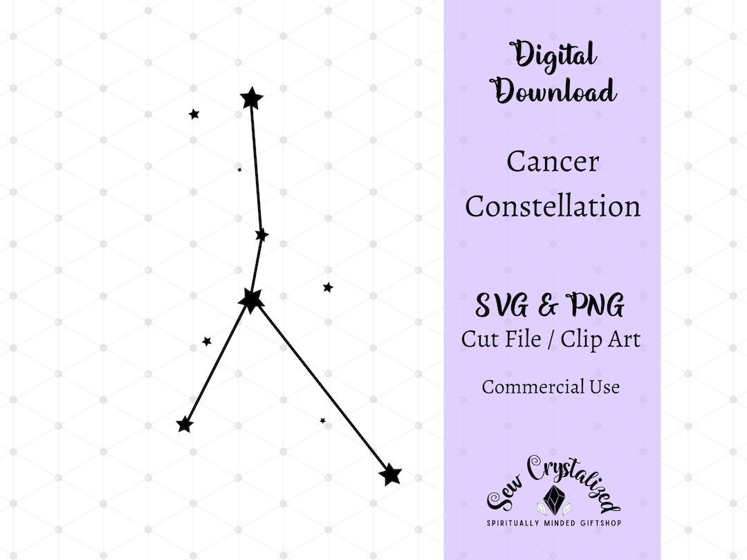 Cancer Constellation SVG Cut File, Cancer Zodiac Constellation Clip Art ...