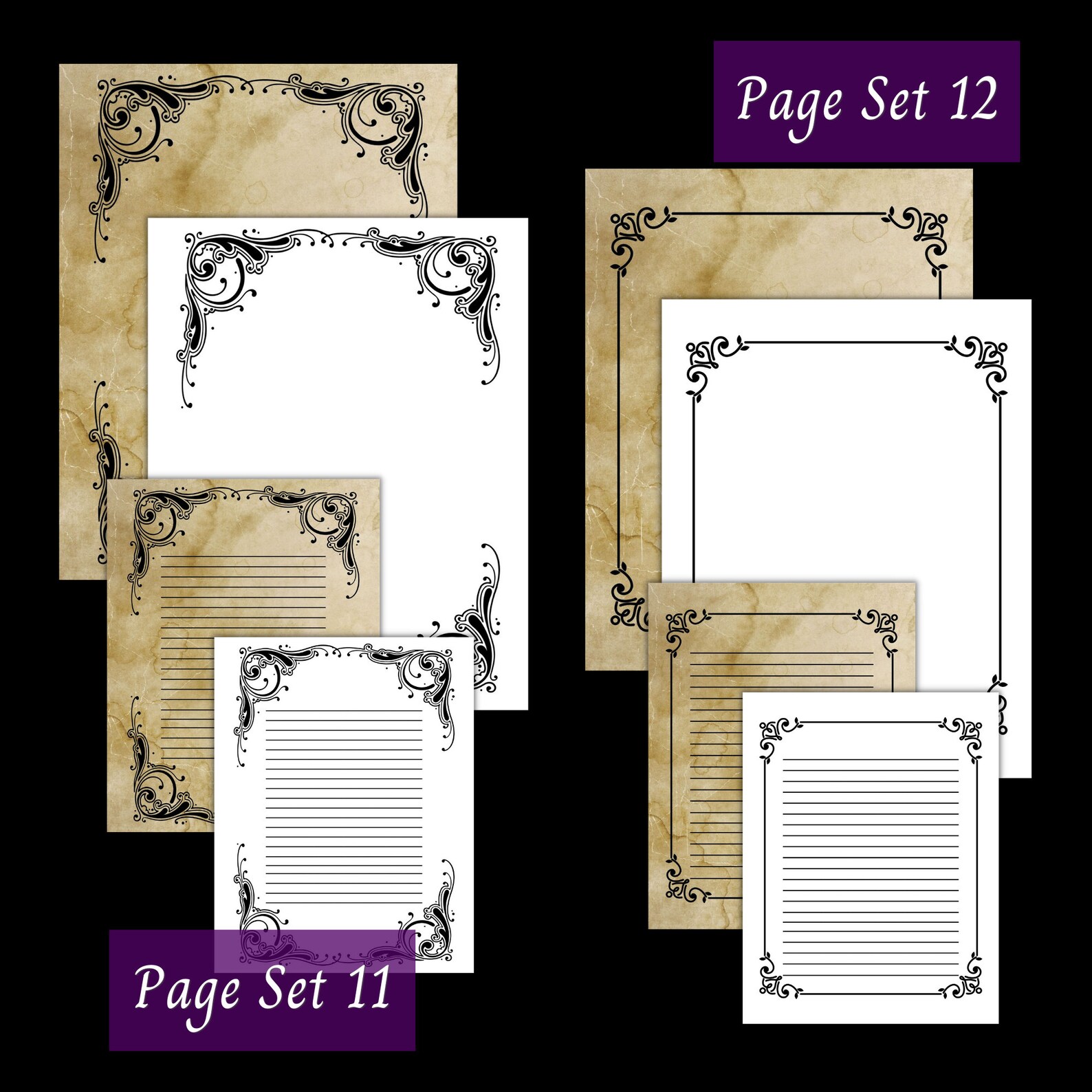 Digital Download. Decorative Journal, Stationary, or Grimoire Pages ...