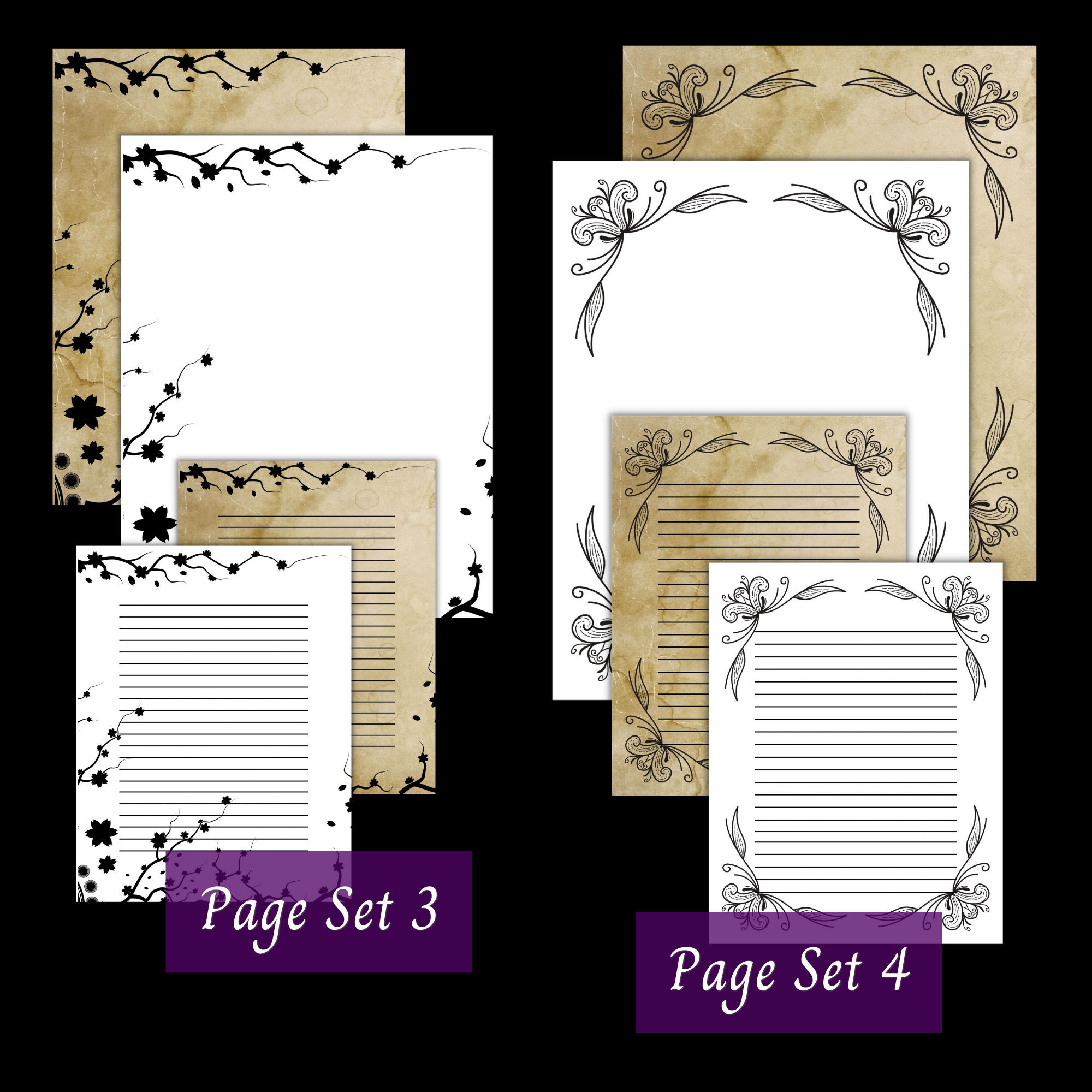 Digital Download. Decorative Journal, Stationary, or Grimoire Pages ...