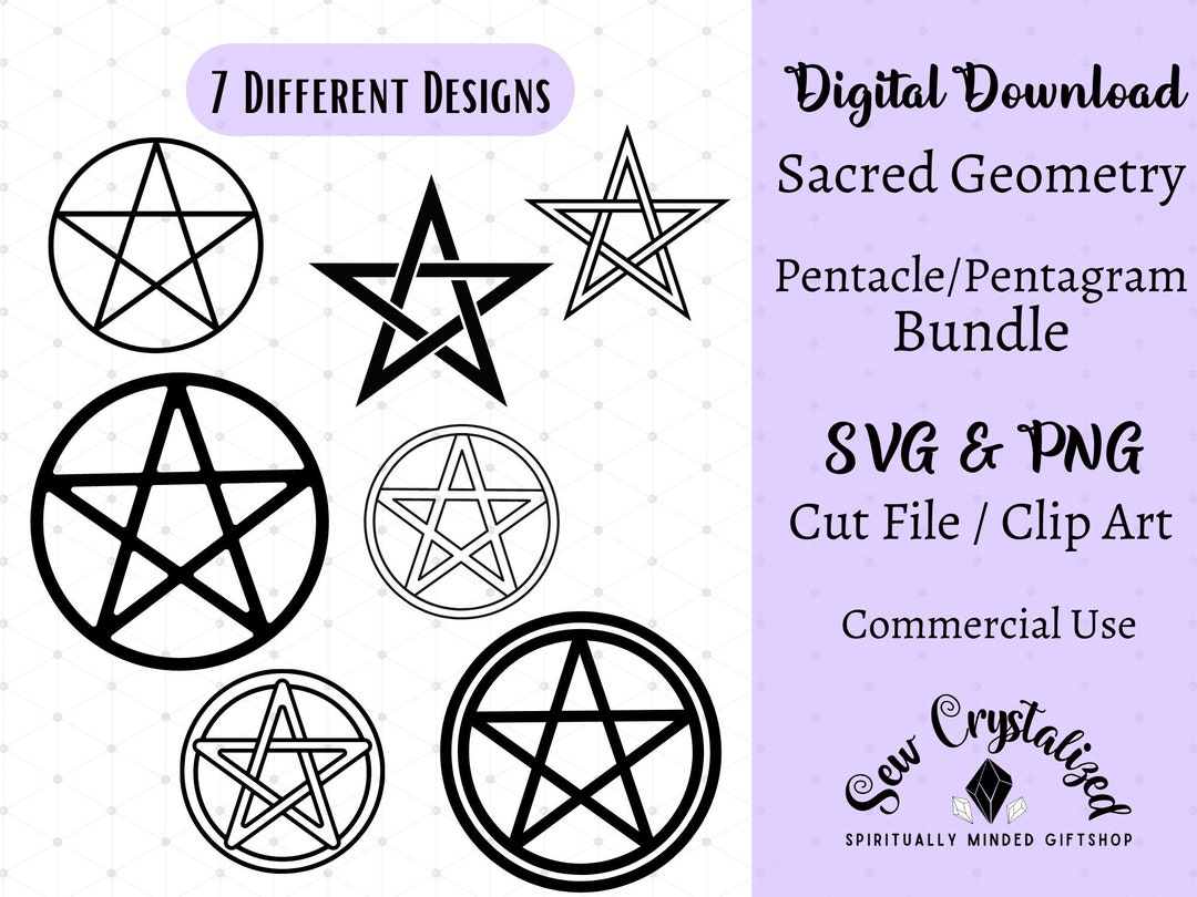 Pentagram SVG Digital Download, Pentacle PNG, Pentagram Cut File ...