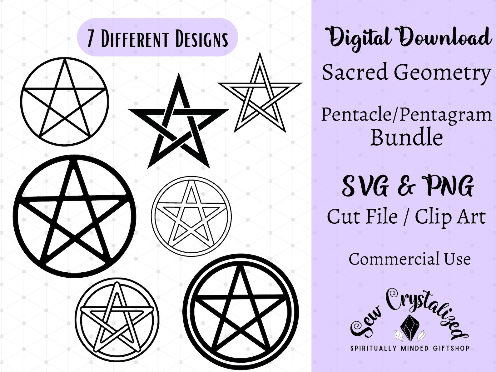 Pentagram SVG Digital Download Pentacle PNG Pentagram Cut - Etsy