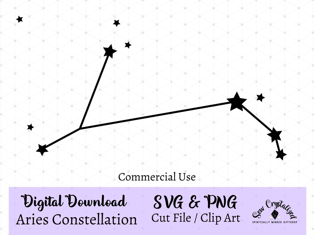 Aries Constellation SVG Cut File, Aries Constellation Clip Art, Aries ...