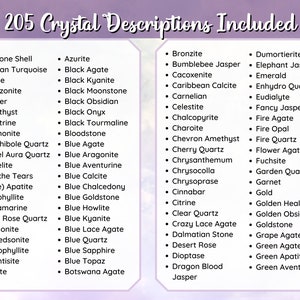 Printable Crystal Card Descriptions - Etsy