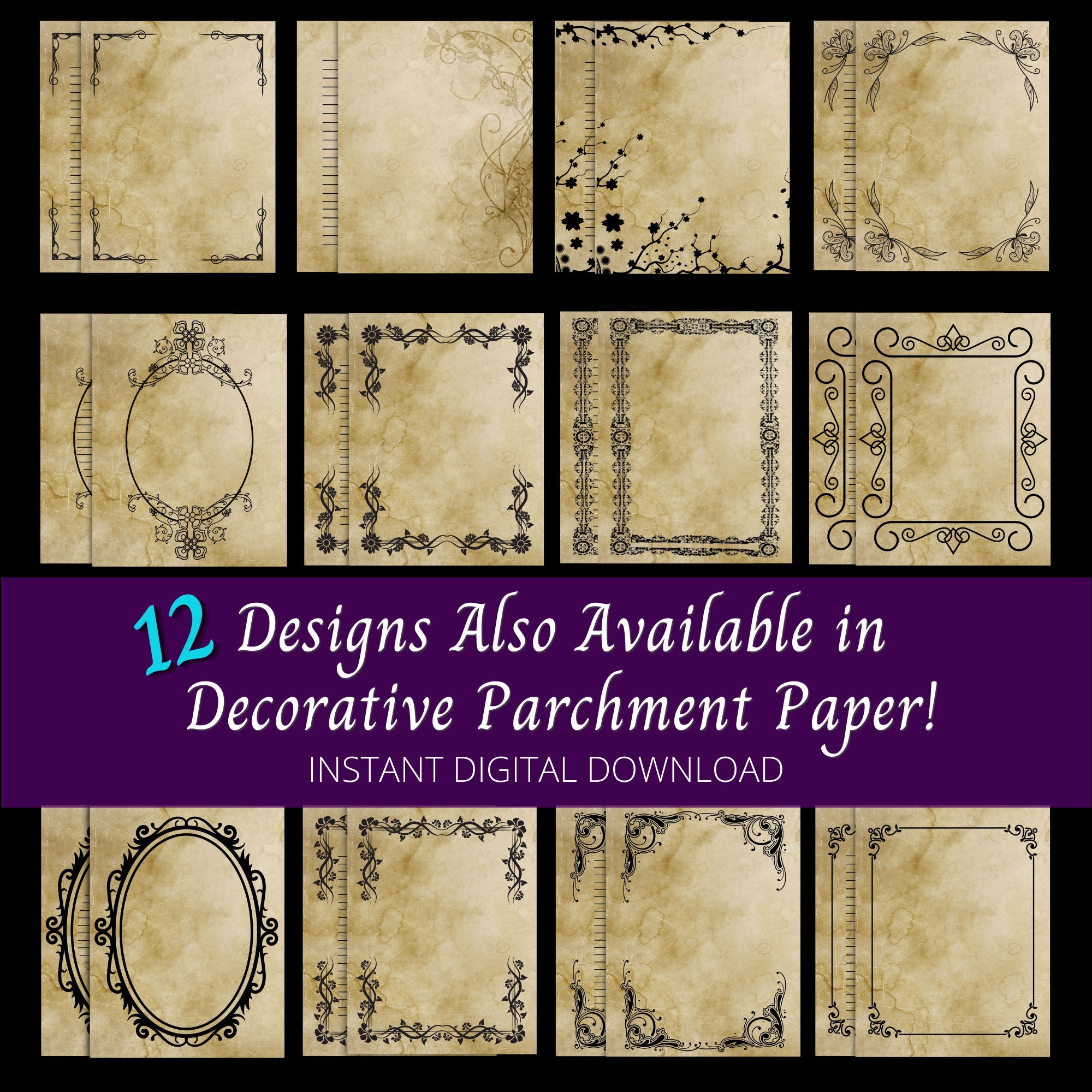Digital Download. Decorative Journal, Stationary, or Grimoire Pages ...