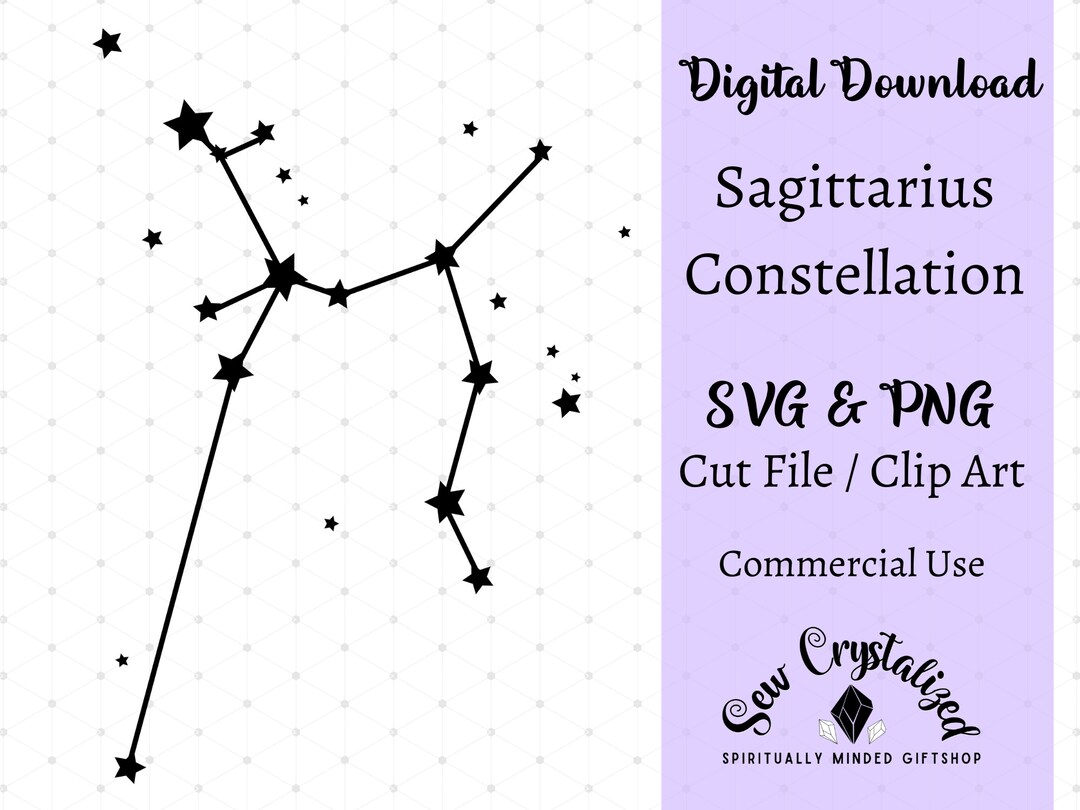 Sagittarius Constellation SVG Cut File, Sagittarius Zodiac ...