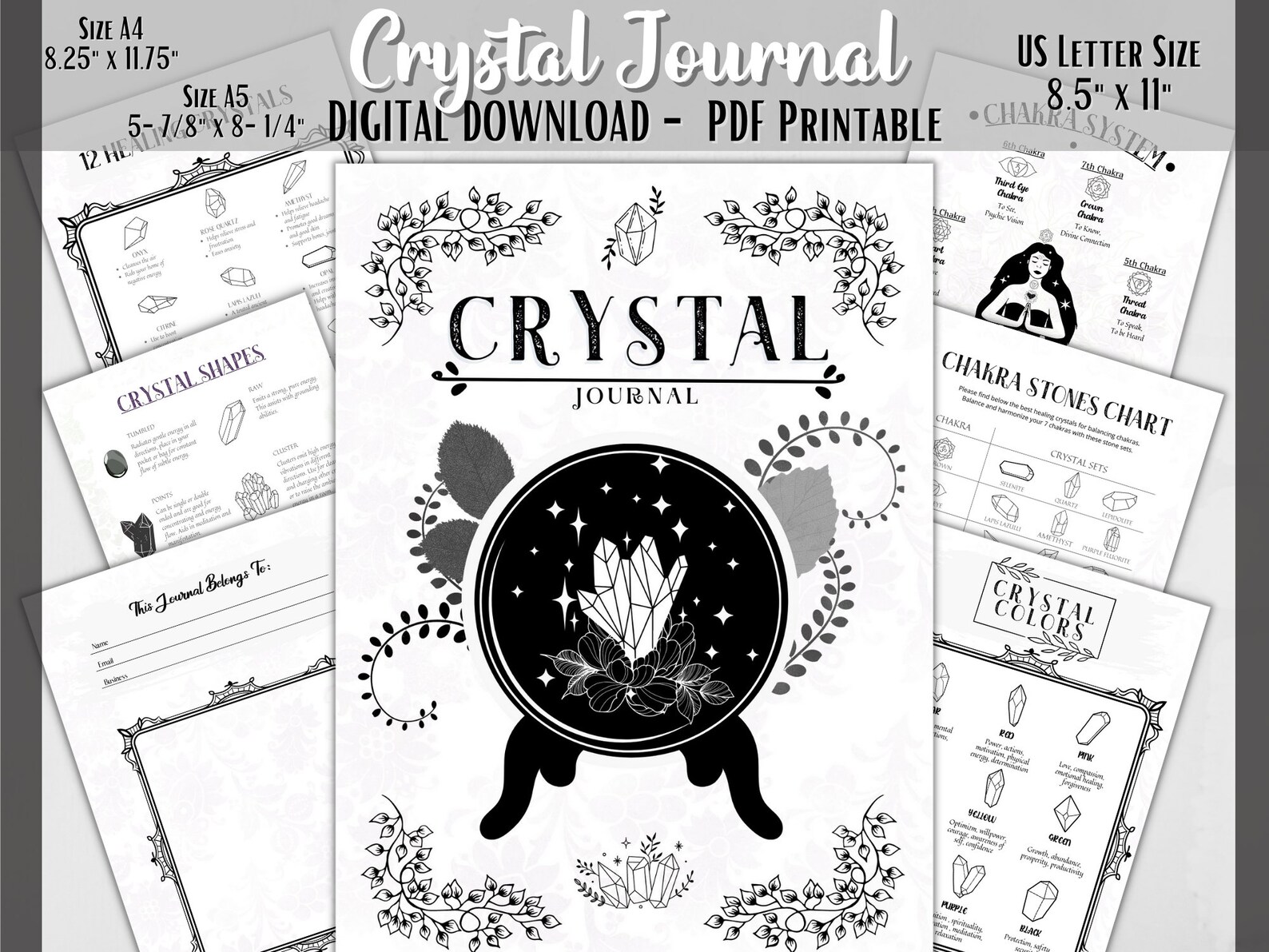 Crystal Journal Digital Crystal Journal Healing Crystal - Etsy