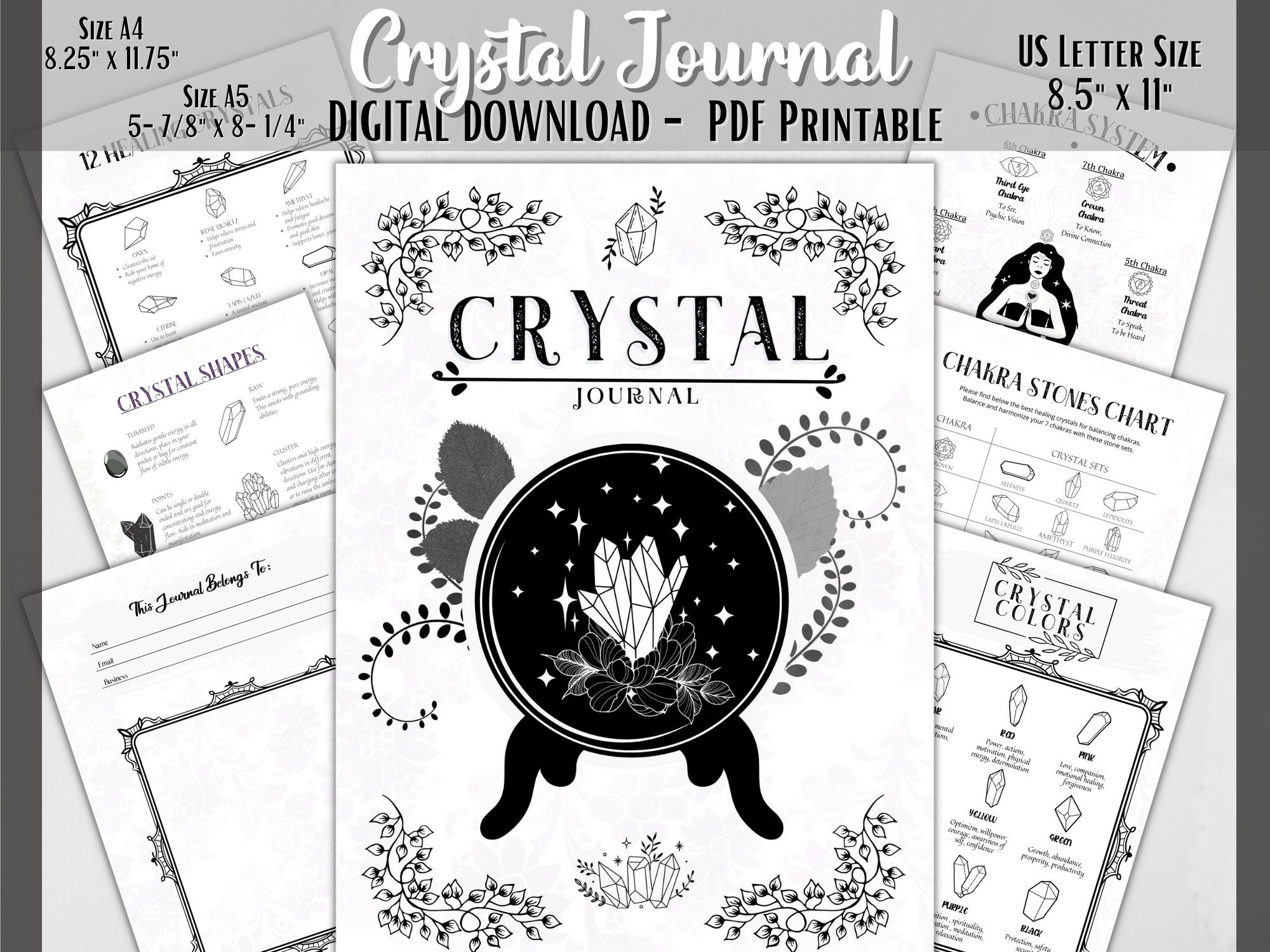 Crystal Journal Digital Crystal Journal Healing Crystal - Etsy
