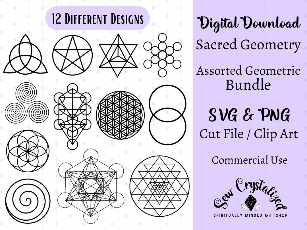 Sacred Geometry SVG, Sacred Geometric PNG, Assorted Geometry Clip Art, Sacred Geometry Cut Files ...