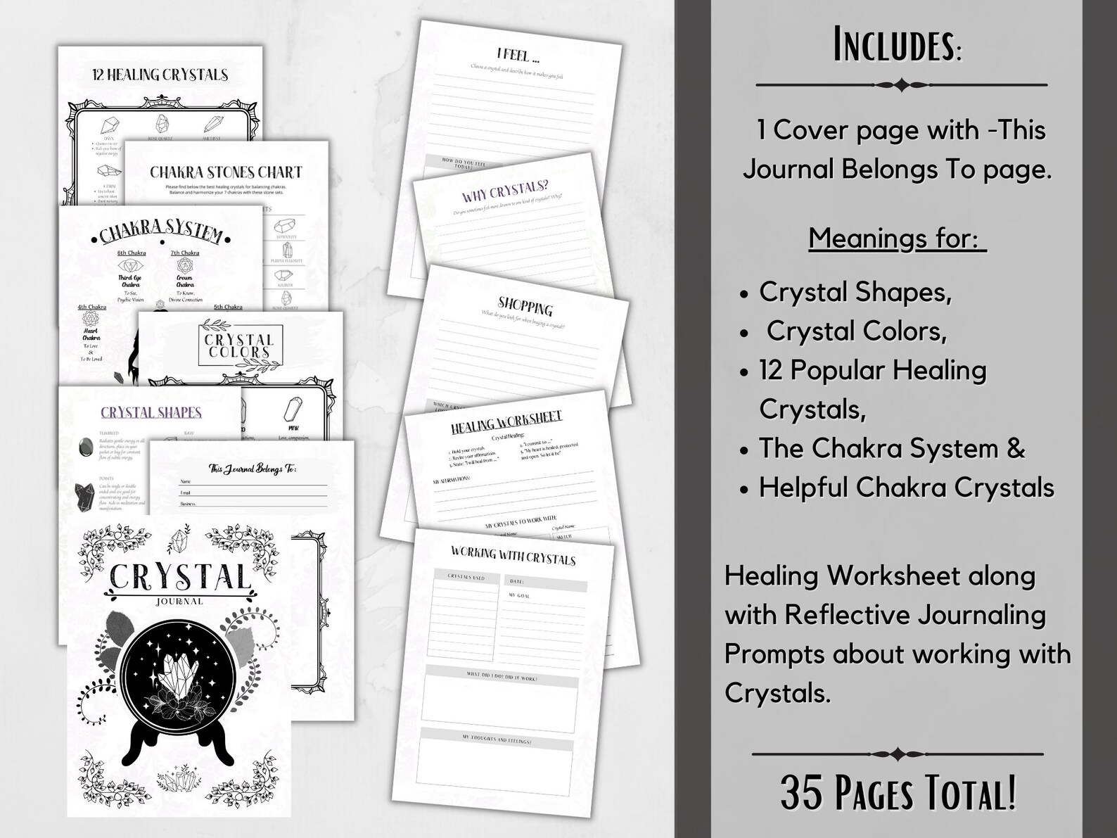 Crystal Journal Digital Crystal Journal Healing Crystal - Etsy