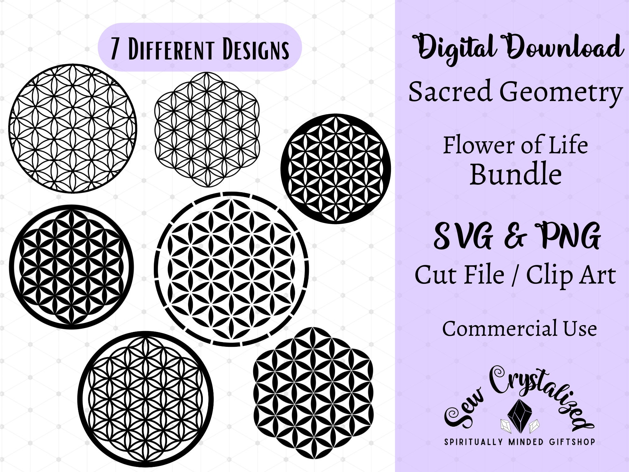 Flower of Life SVG Sacred Geometry Flower of Life Bundle | Etsy
