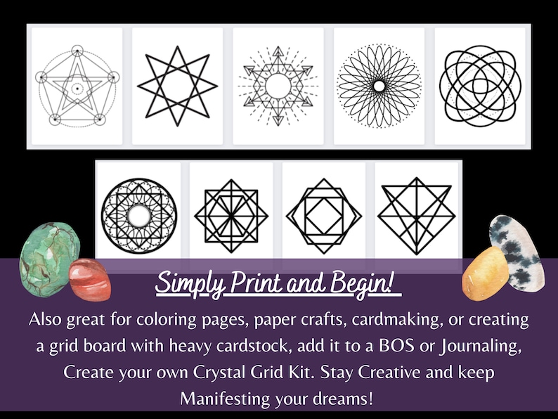 Crystal Grids Digital Download. 34 Printable Crystal Grid. - Etsy