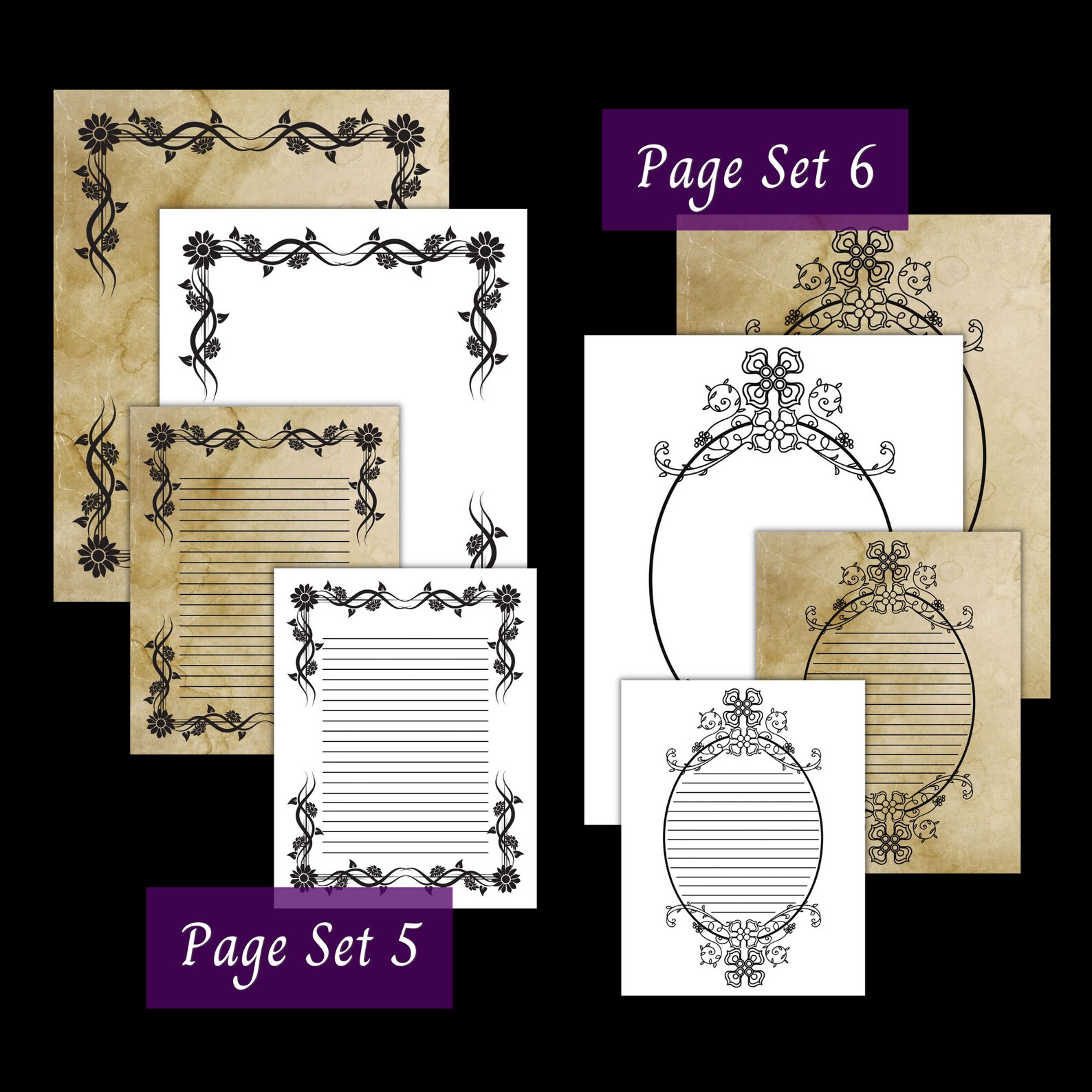 Digital Download. Decorative Journal, Stationary, or Grimoire Pages ...